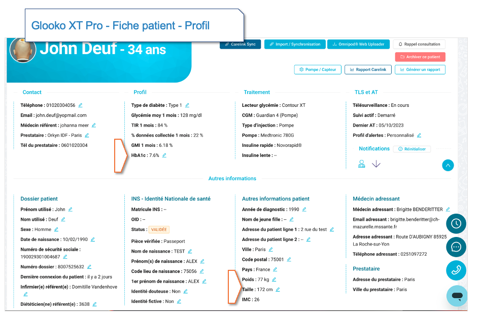 Je ne trouve plus la Vue Générale dans le profil patient – GlookoXT